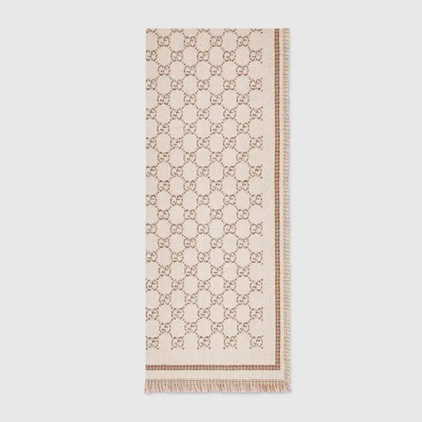 Gucci Gg Wool Scarf Wool - Beige
