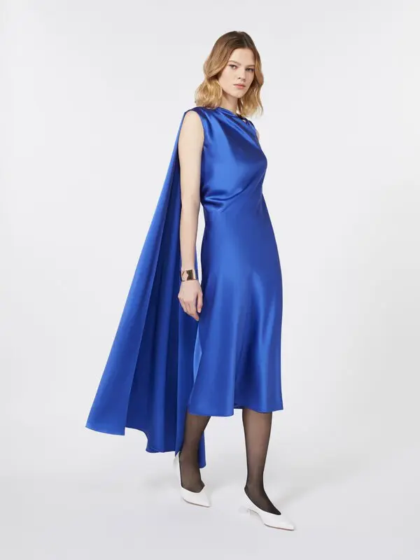 Max Mara Silk Satin Midi Cocktail Dress