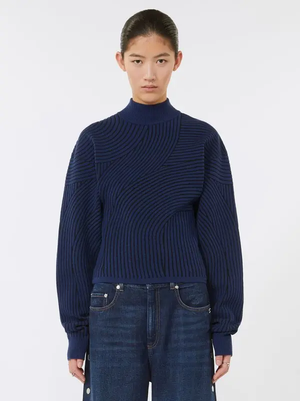 Max Mara 3d Jacquard Wool-blend Jumper