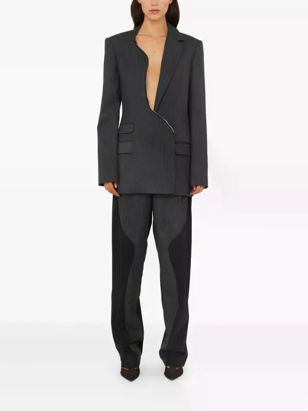 Christopher Esber Torrent Pinstripe Asymmetrical Blazer