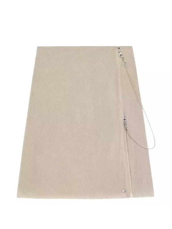 COURREGES Asymmetrical Zip-front Skirt - Neutrals