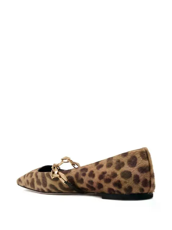 JIMMY CHOO Tilda Leopard-print Ballet Flats