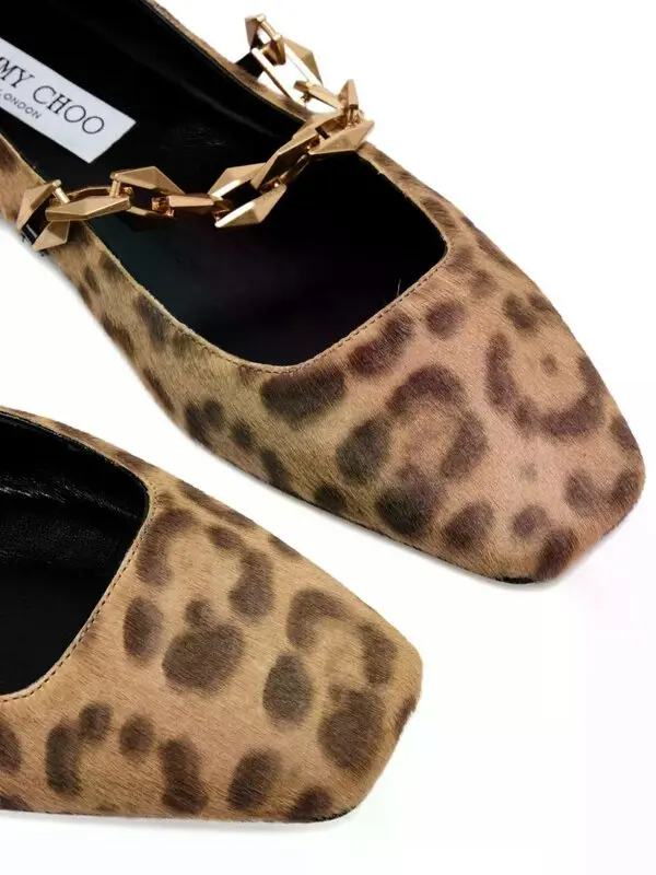 JIMMY CHOO Tilda Leopard-print Ballet Flats