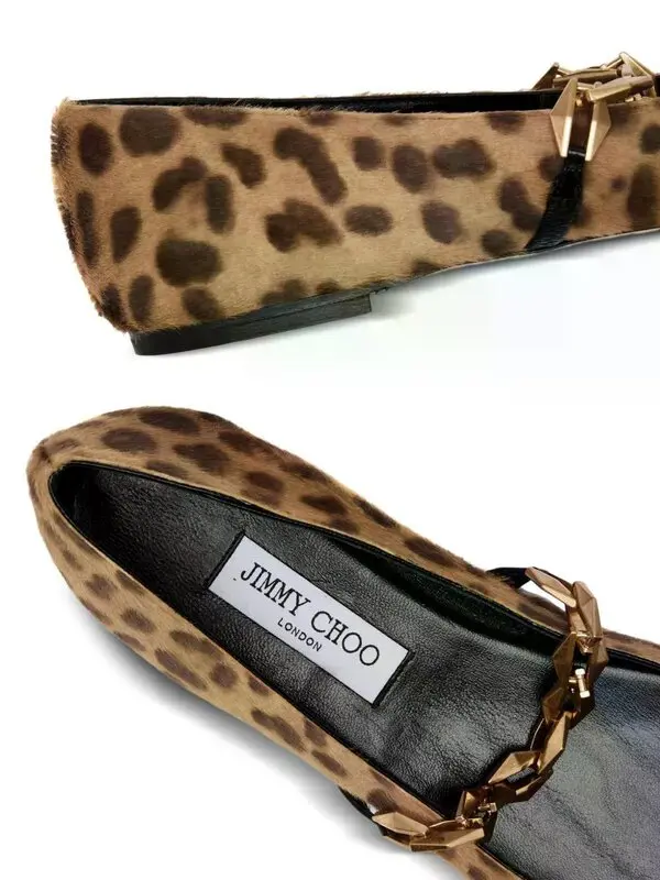 JIMMY CHOO Tilda Leopard-print Ballet Flats