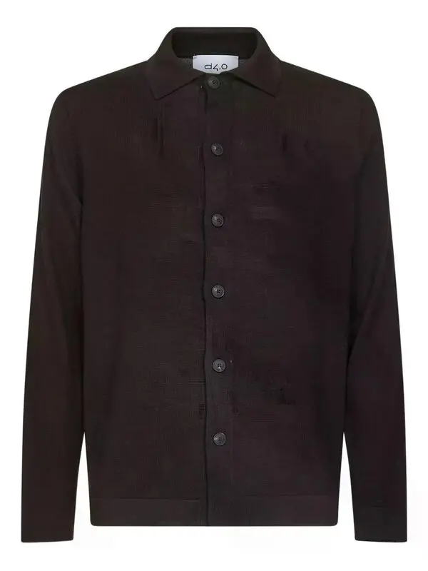 D4.0 Polo-collar Button Shirt - Brown