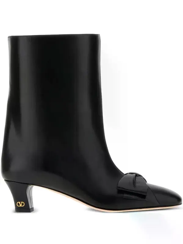 Valentino Garavani 50mm Bowow Leather Ankle Boots