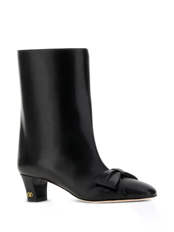 Valentino Garavani 50mm Bowow Leather Ankle Boots
