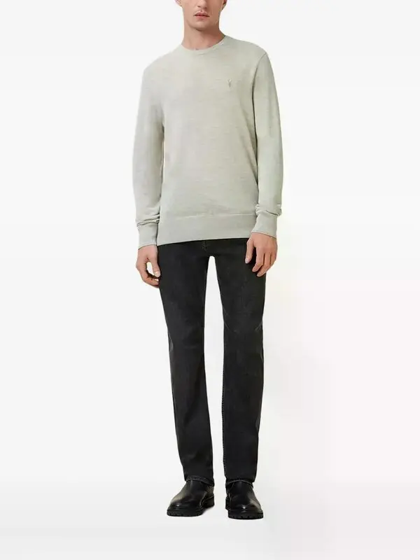 ALLSAINTS Embroidered-logo Crew-neck Sweater - Green