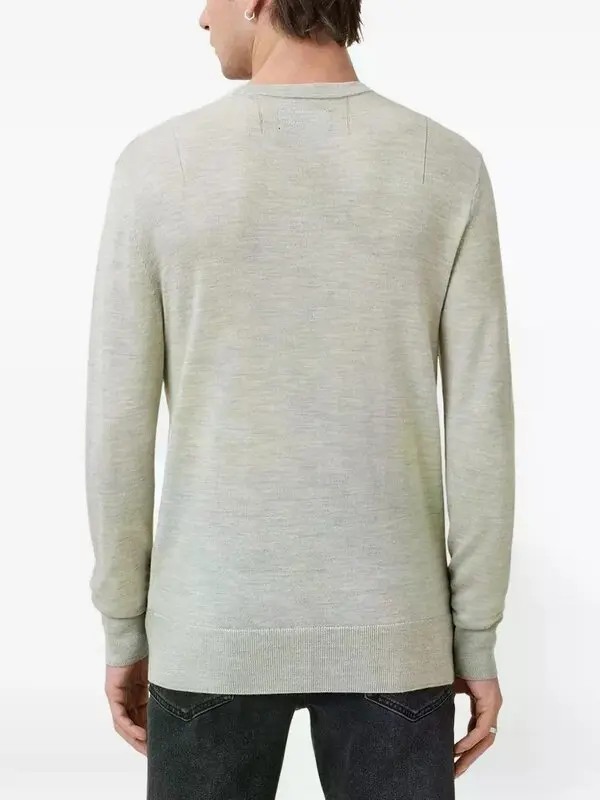 ALLSAINTS Embroidered-logo Crew-neck Sweater - Green