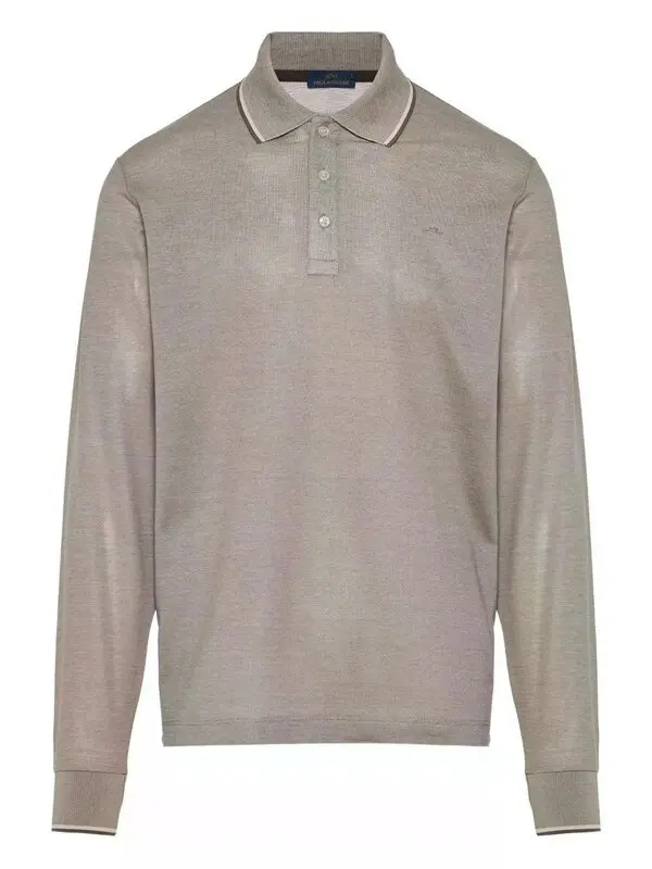 Paul & Shark Long-sleeve Tipped Polo Shirt - Neutrals