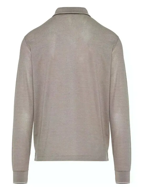 Paul & Shark Long-sleeve Tipped Polo Shirt - Neutrals