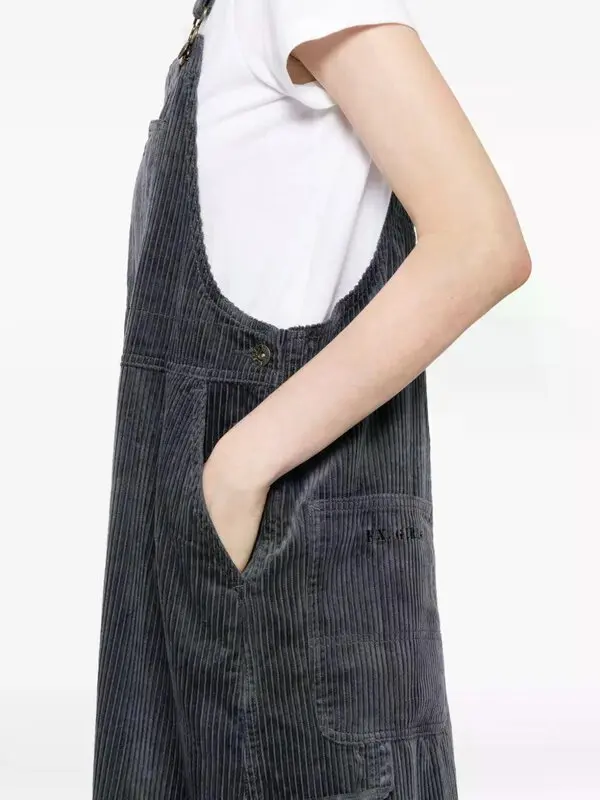 Fingercroxx Corduroy Pinafore Dress In Grey - 40% Off | Editorialist