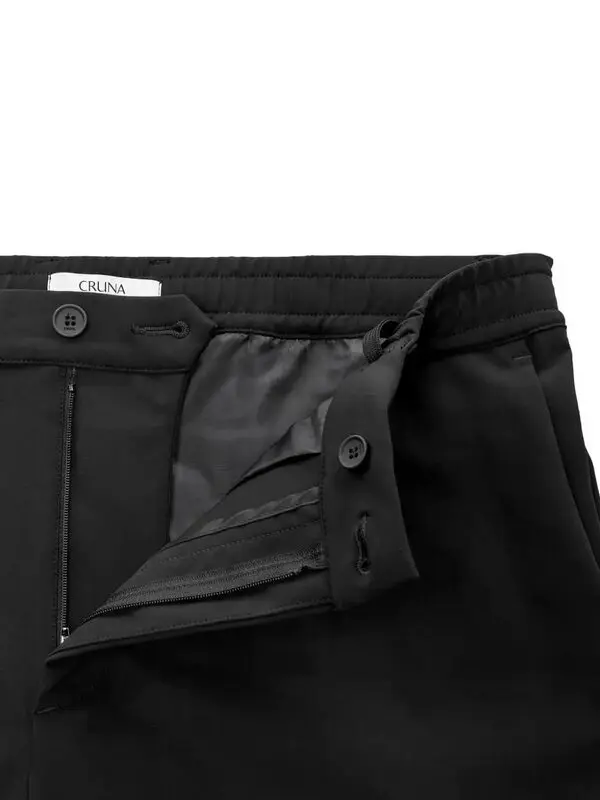 CRUNA Pleated Drawstring Trousers - Black