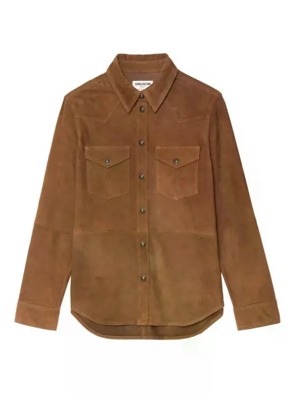 Zadig&Voltaire Suede Button-down Shirt - Brown