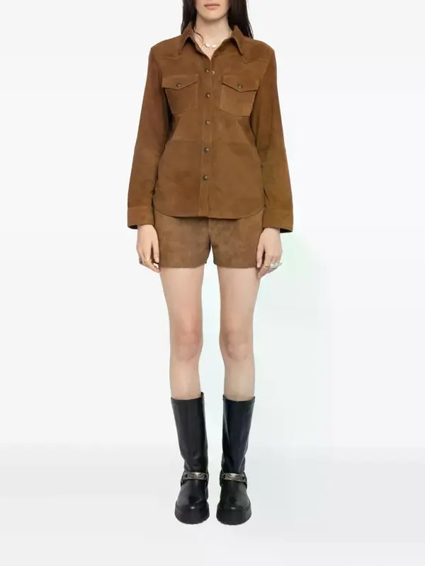 Zadig&Voltaire Suede Button-down Shirt - Brown