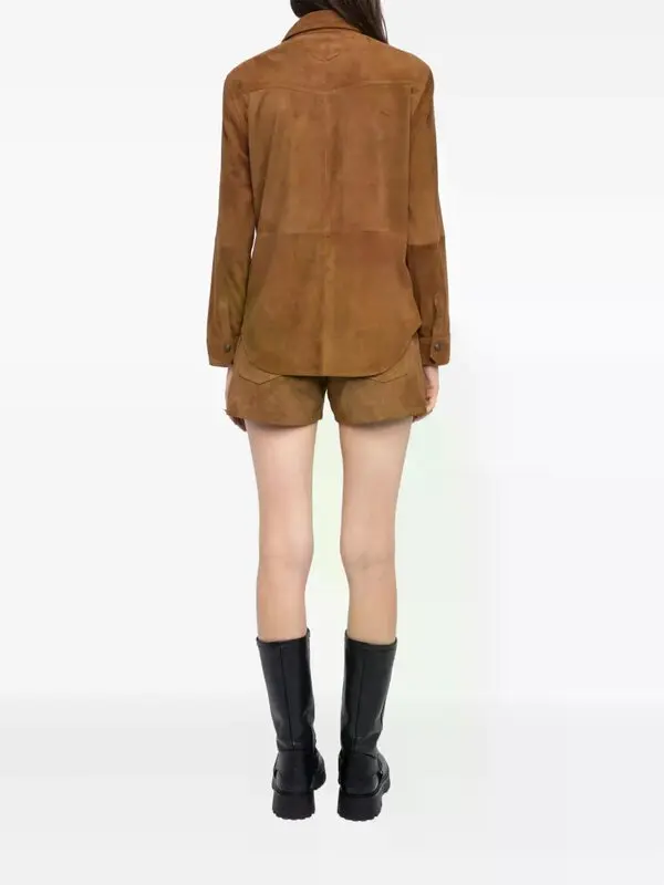 Zadig&Voltaire Suede Button-down Shirt - Brown