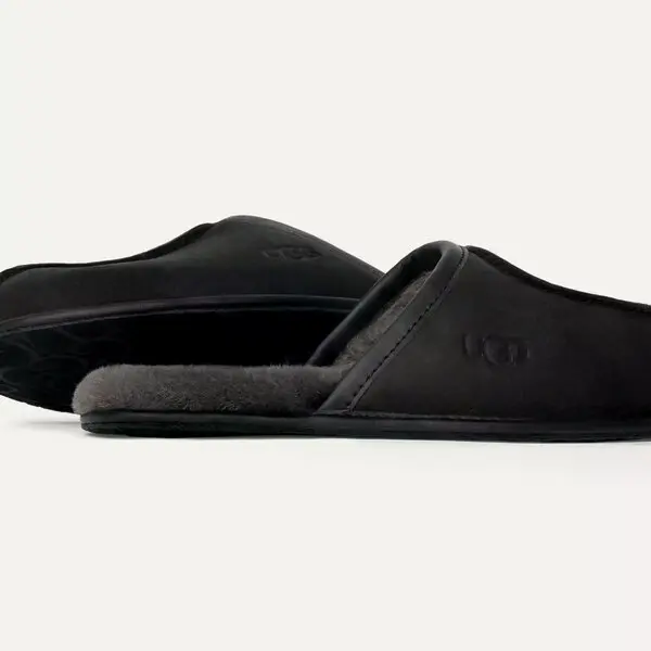 UGG Scuff Leather Slipper - Black