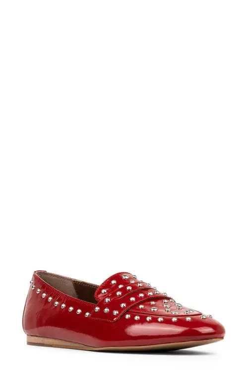 DONALD PLINER Studded Leather Loafer - Tomato