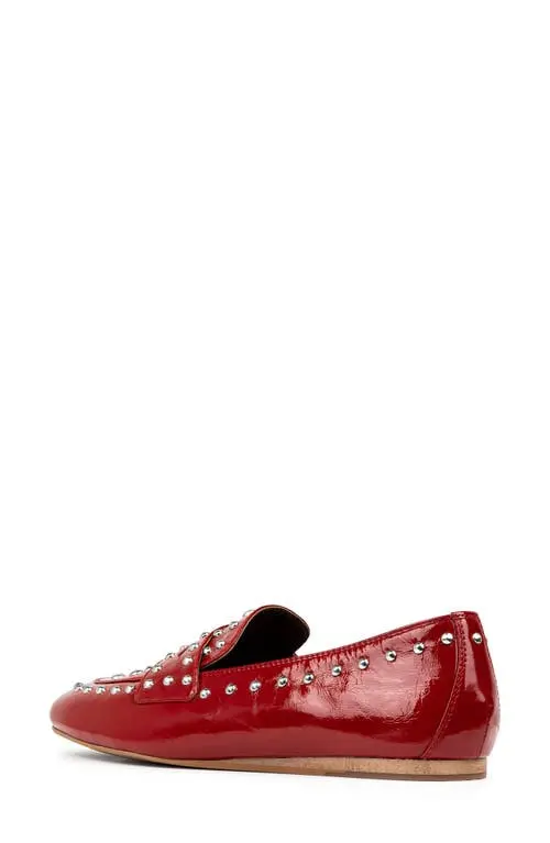 DONALD PLINER Studded Leather Loafer - Tomato