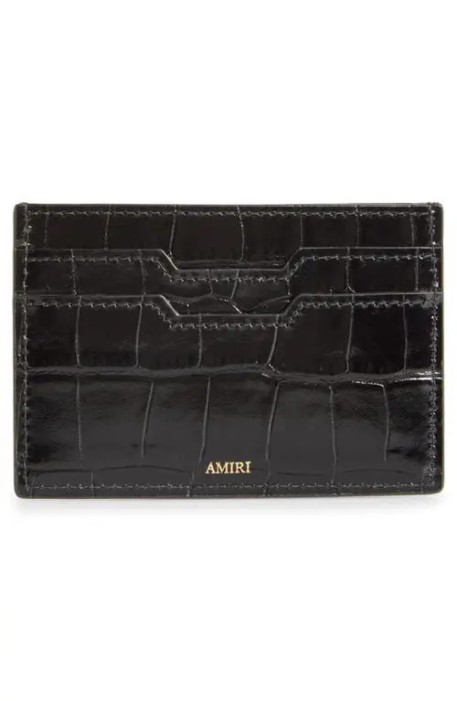 Amiri Croc Embossed Leather Card Holder