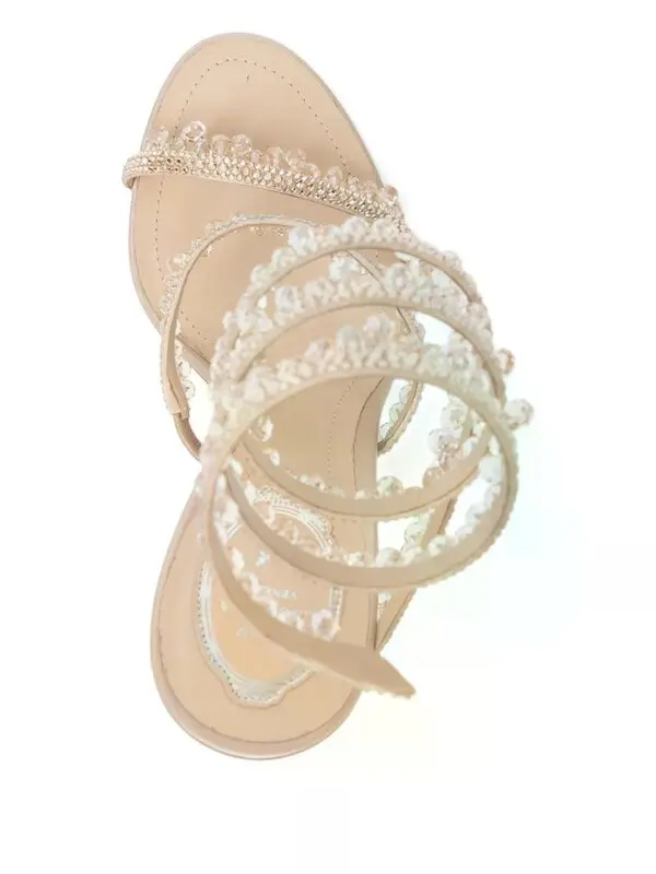 Rene Caovilla 105mm Chandelier Embellished Sandals - Neutrals