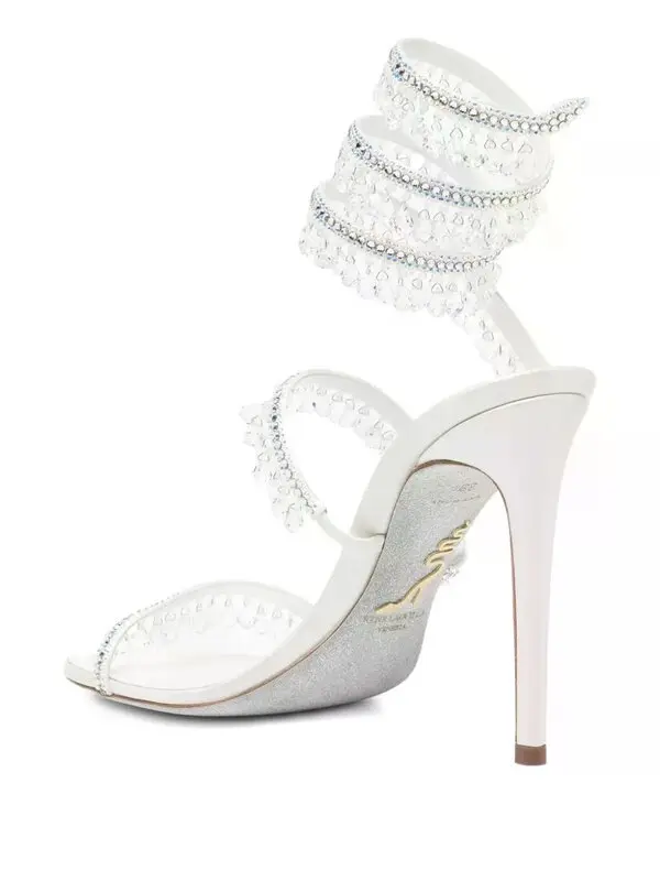 Rene Caovilla 105mm Chandelier Sandals - White