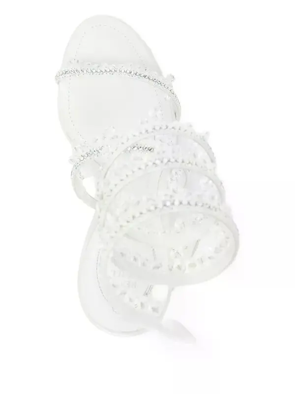 Rene Caovilla 105mm Chandelier Sandals - White