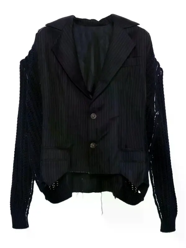 SONIA CARRASCO Knitted-sleeves Blazer