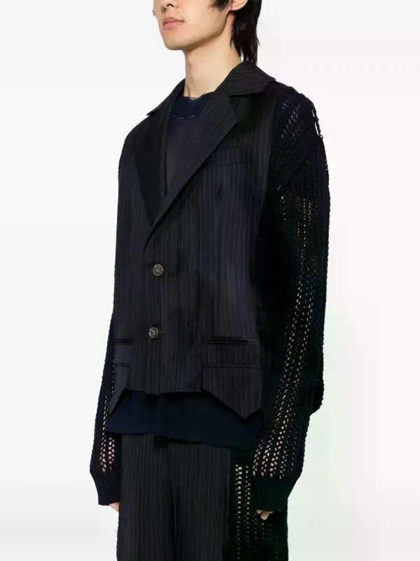 SONIA CARRASCO Knitted-sleeves Blazer