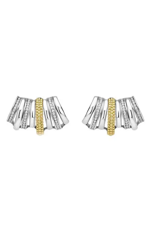 Lagos Caviar Lux Diamond Crawler Huggie Earrings