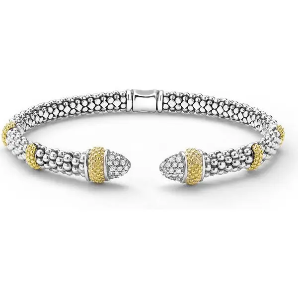 Lagos Caviar Lux Diamond Torque Bracelet - Two Tone