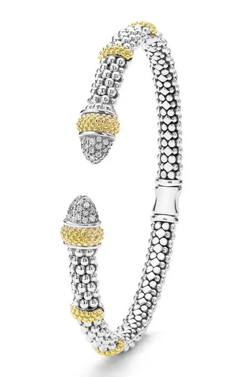 Lagos Caviar Lux Diamond Torque Bracelet