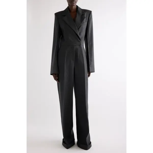 Givenchy Long Sleeve Silk Jumpsuit - Grey Mix