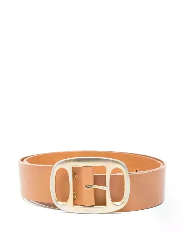 MAISON JEJIA Oval-buckle Leather Belt - Brown