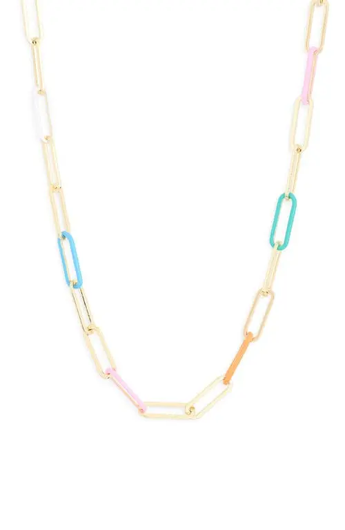 Kendra Scott Ainsley Paper Clip Chain Necklace - Gold Multi Mix Enamel