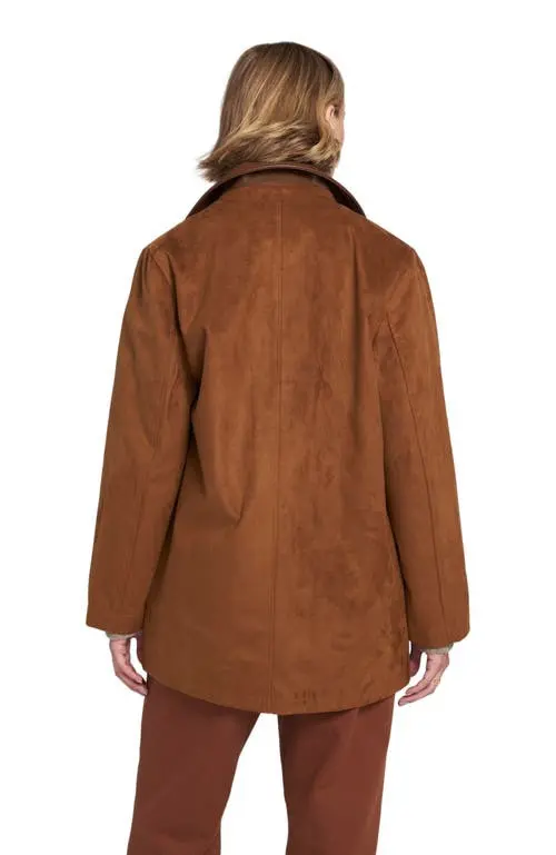 ELLE COLLECTION Faux Suede Barn Utility Jacket