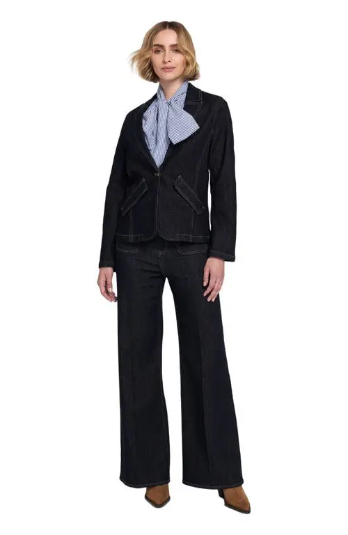ELLE COLLECTION Tailored Denim Blazer - Indigo