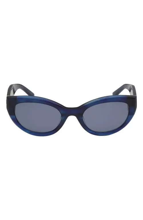 Abercrombie 52mm Cat Eye Sunglasses - Horn/blue Lens