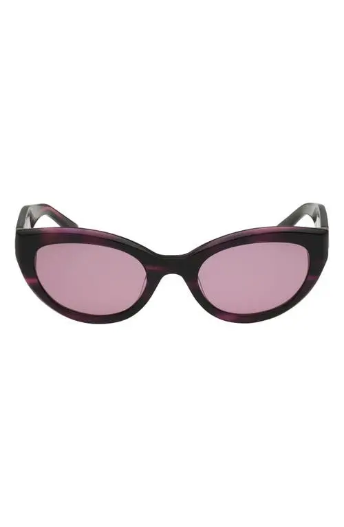 Abercrombie 52mm Cat Eye Sunglasses - Horn/plum Lens