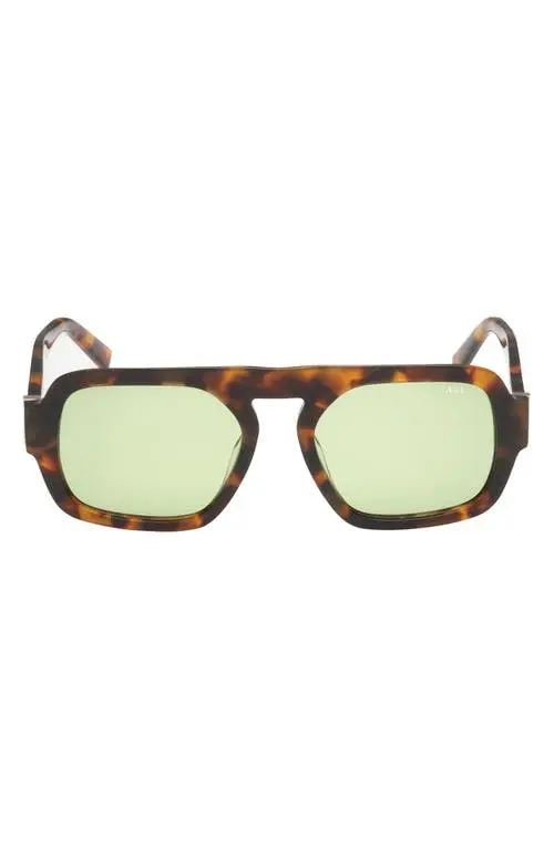 Abercrombie 53mm Navigator Sunglasses - Dark Havana/green Lens