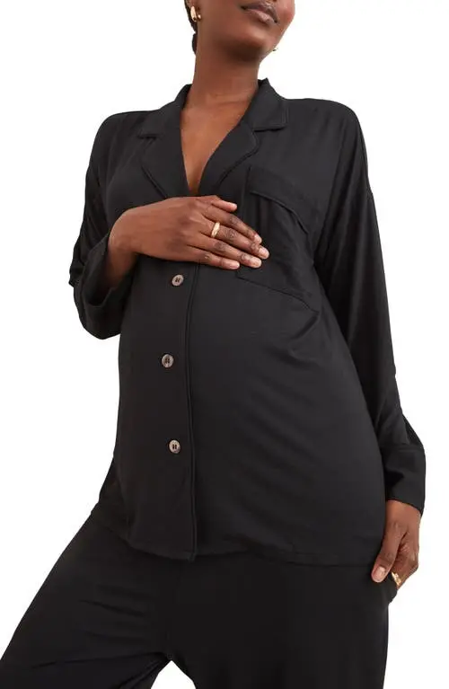 Hatch Collection The Ultra Soft Jersey Pj Set - Black
