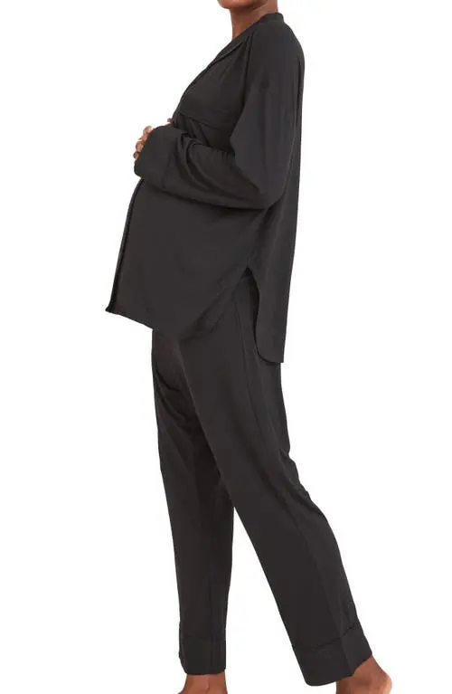 Hatch Collection The Ultra Soft Jersey Pj Set - Black
