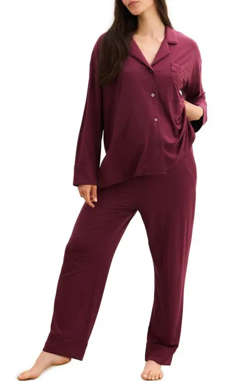 Hatch Collection The Ultra Soft Jersey Pj Set - Port