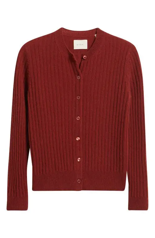DÔEN Danae Rib Cashmere Cardigan - Malbec