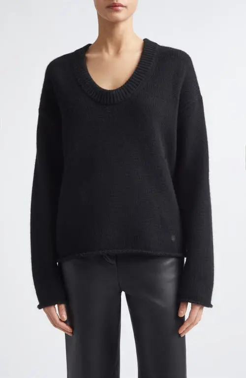 Loulou De Saison Derry Cashmere U-neck Sweater - Black