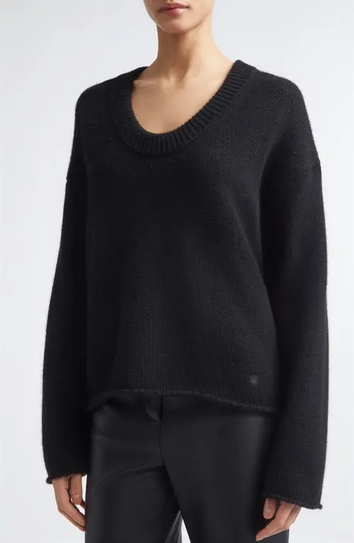 Loulou De Saison Derry Cashmere U-neck Sweater - Black