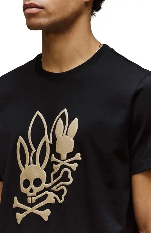 Psycho Bunny Aussie Appliqué Graphic T-shirt - Black
