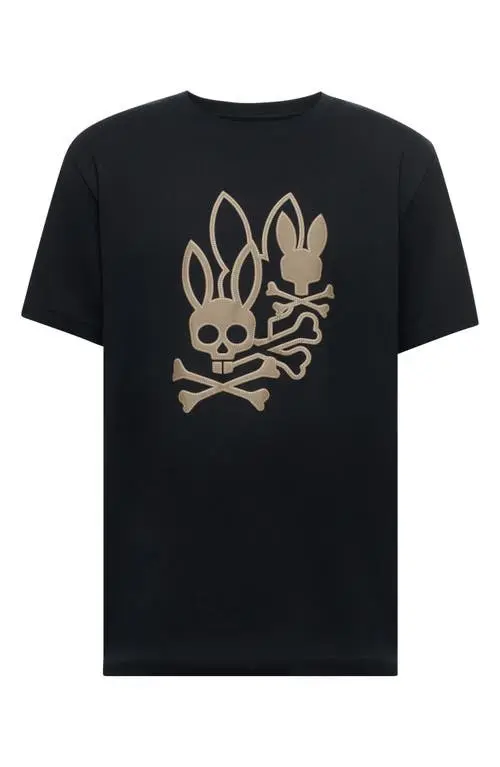 Psycho Bunny Aussie Appliqué Graphic T-shirt - Black