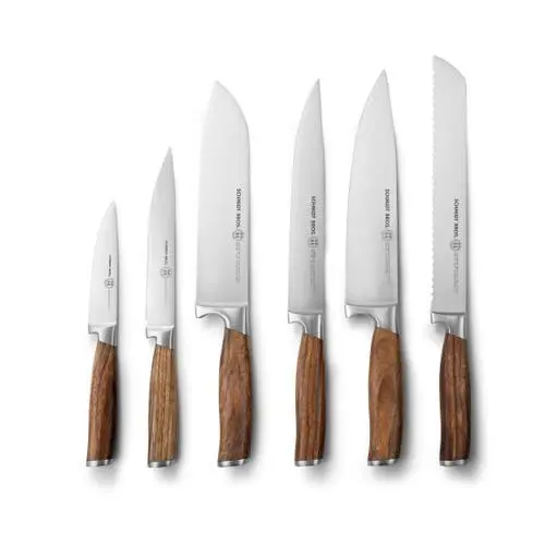 SCHMIDT BROTHERS CUTLERY Zebra Wood 7-piece Knife Block Set