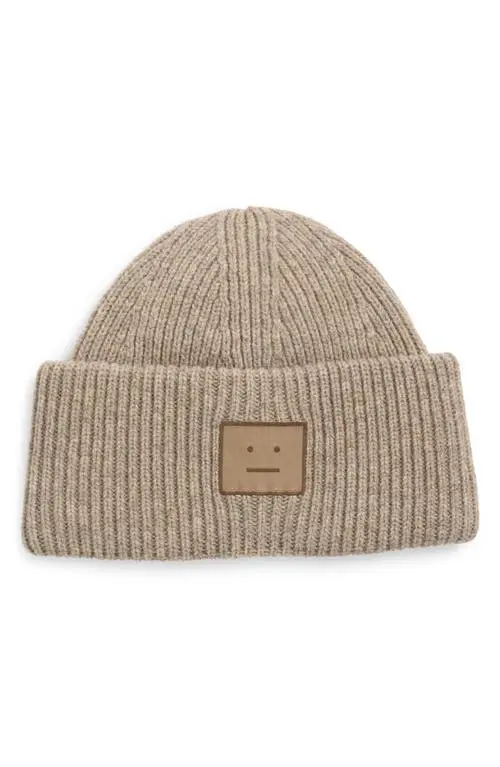 Acne Studios Pana Face Wool & Yak Hair Beanie - Greige Melange